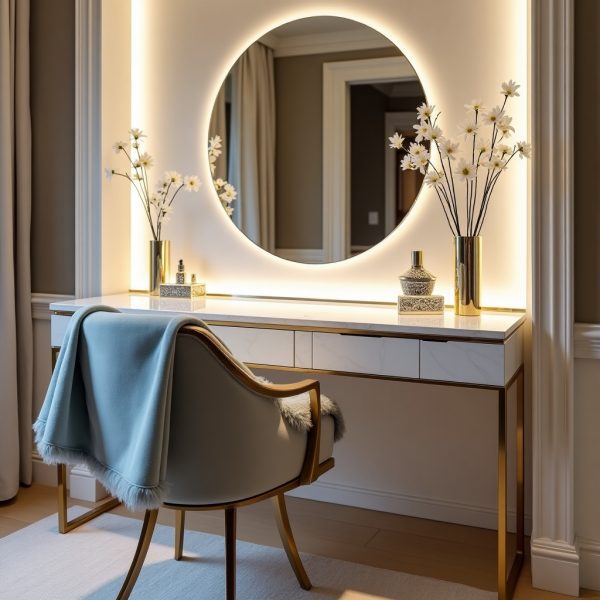 How to decorate a modern vanity table on a budget