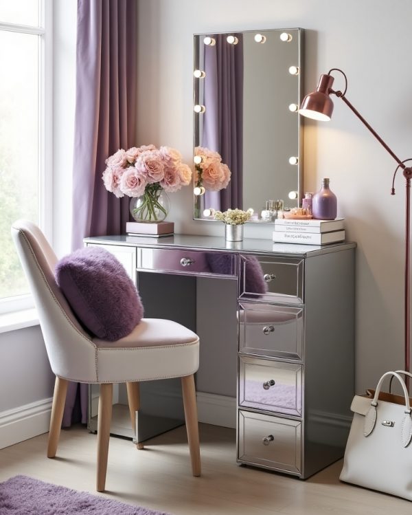 How to decorate a modern vanity table on a budget
