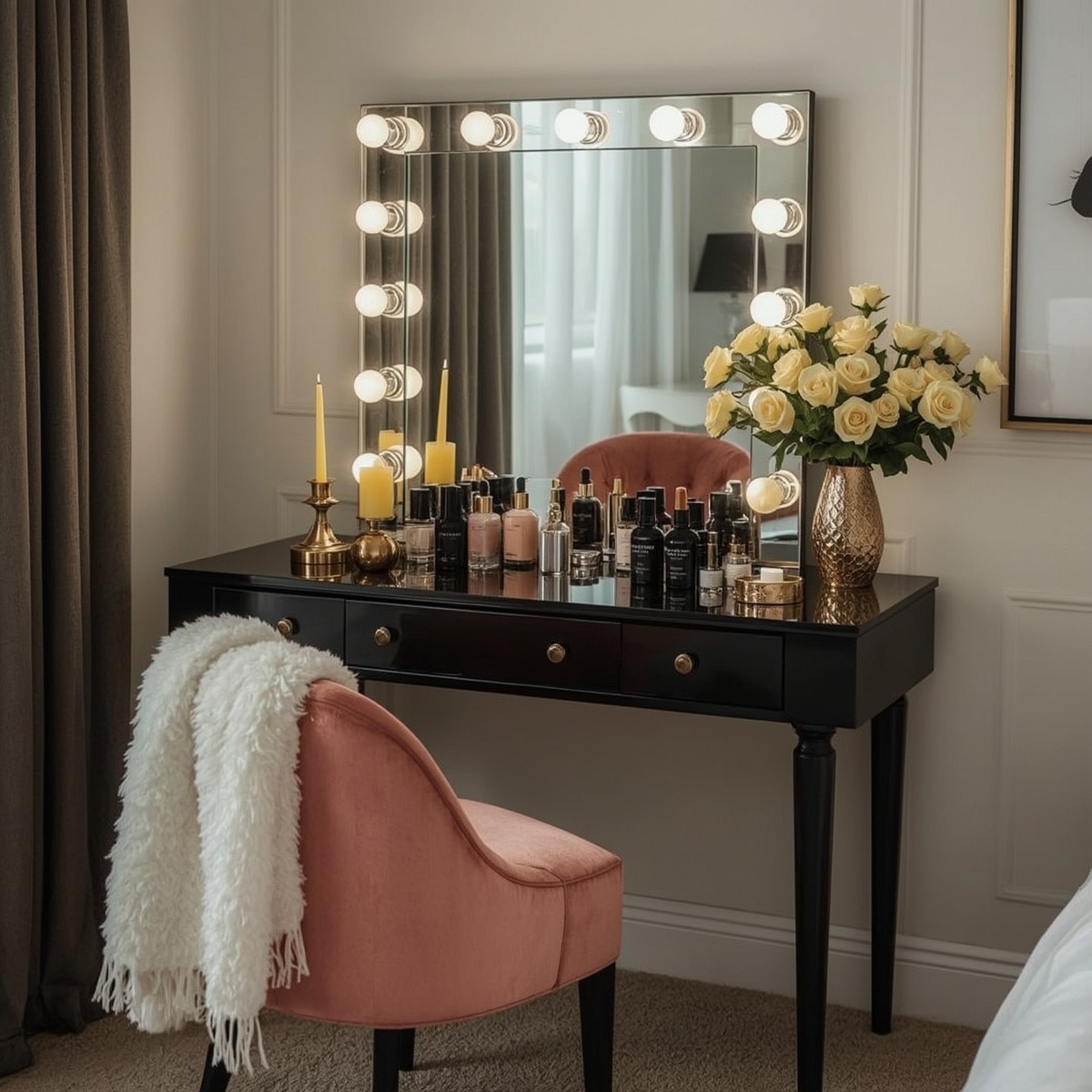 How to decorate a modern vanity table on a budget