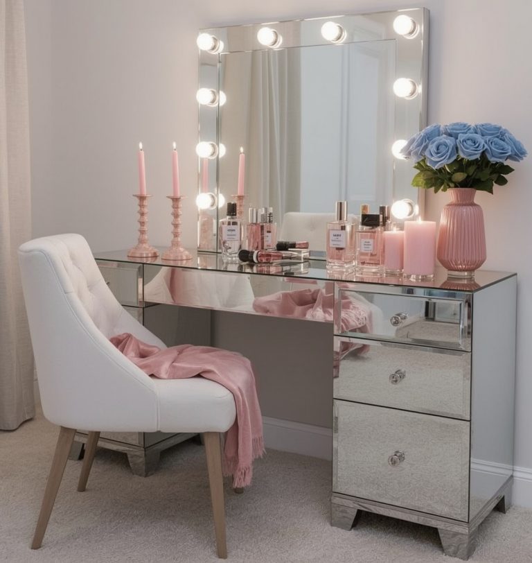 How to decorate a modern vanity table on a budget