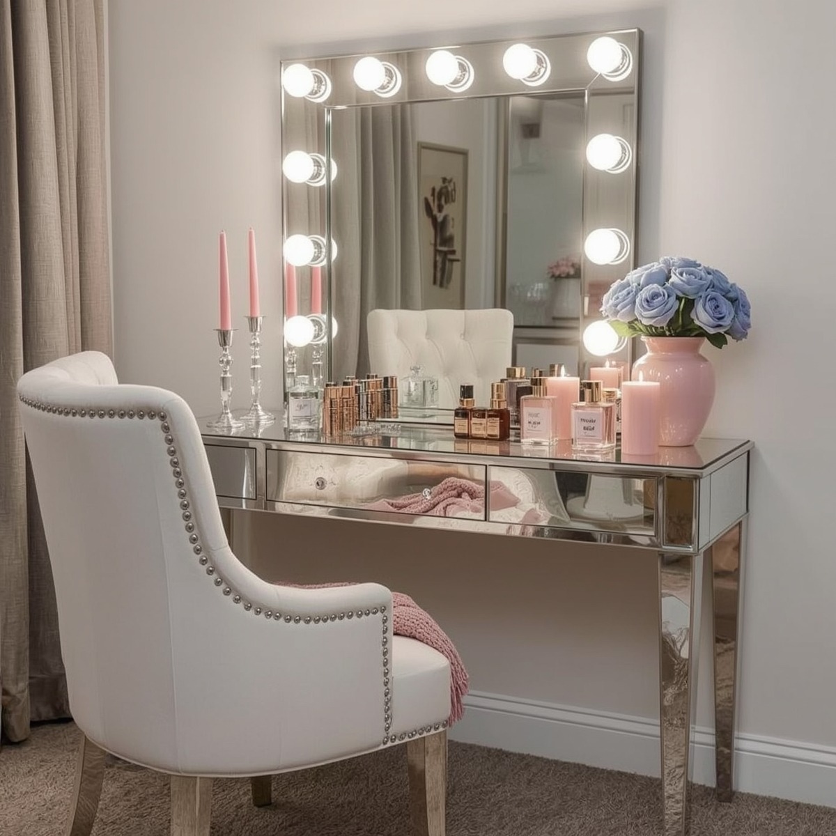 How to decorate a modern vanity table on a budget