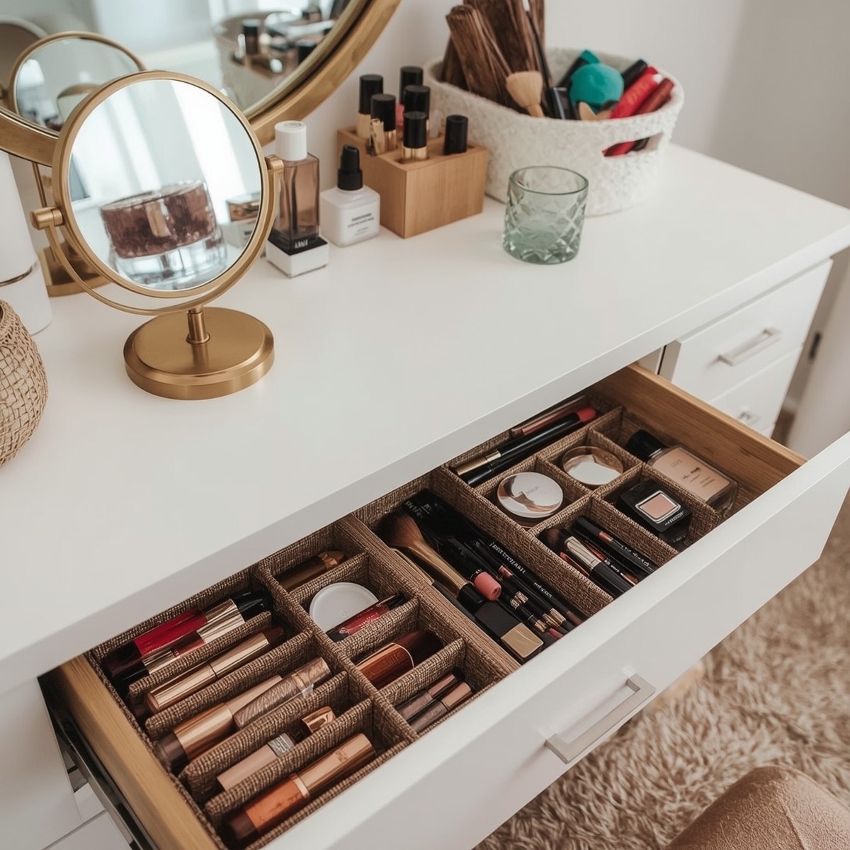 How to decorate a modern vanity table on a budget