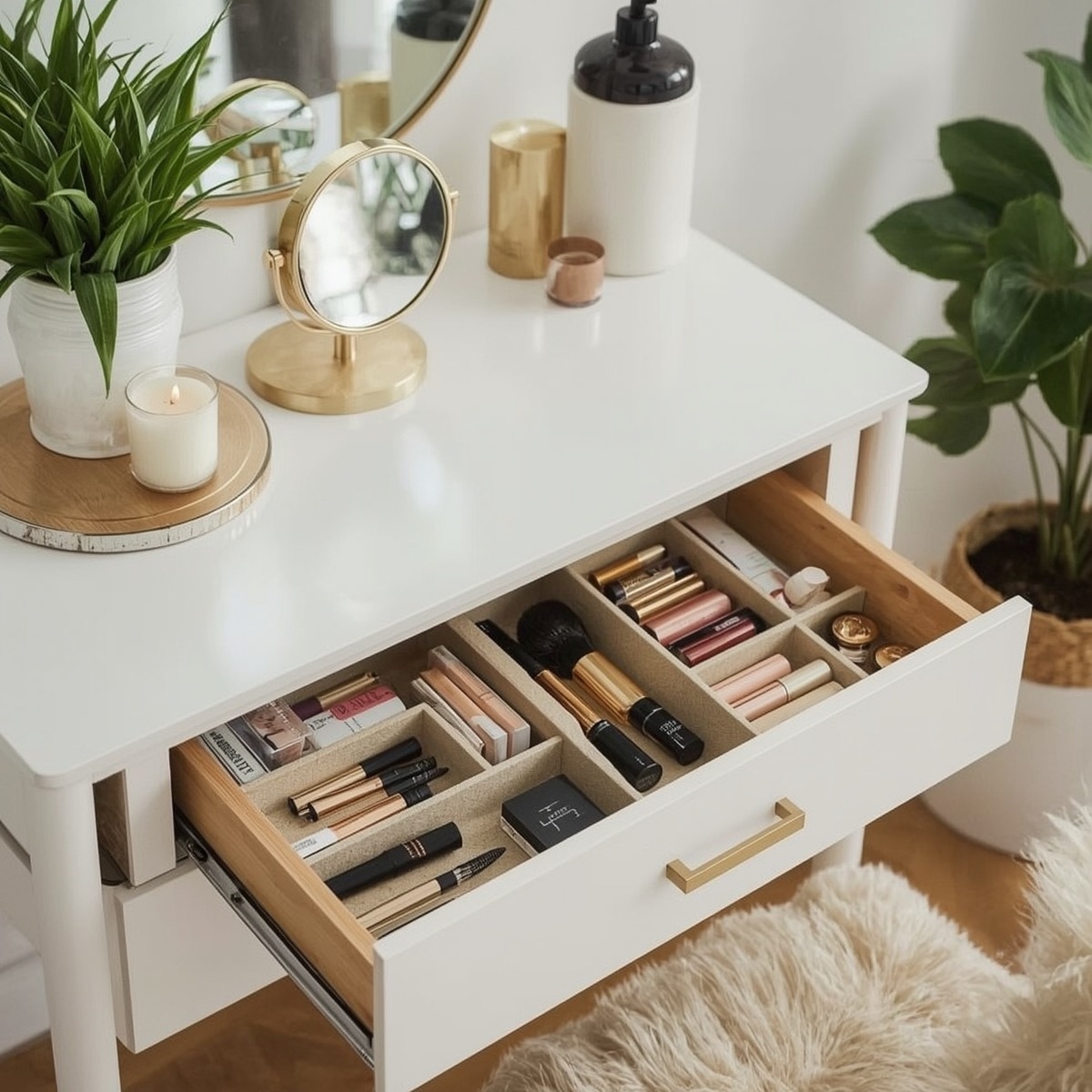How to decorate a modern vanity table on a budget
